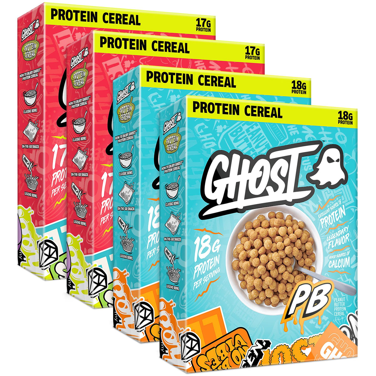 GHOST Protein Cereal Variety Pack 17-18g | 4 Boxes – United Arab ...